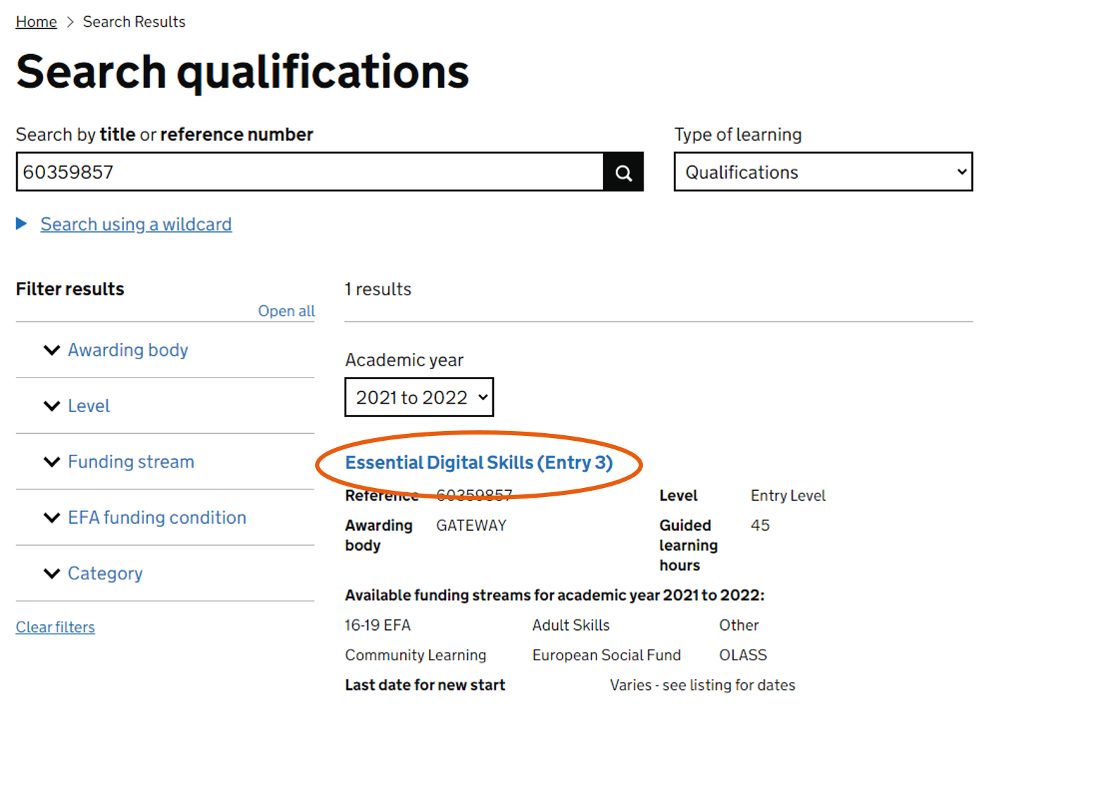 How to Use: Find a learning Aim - Gateway Qualifications